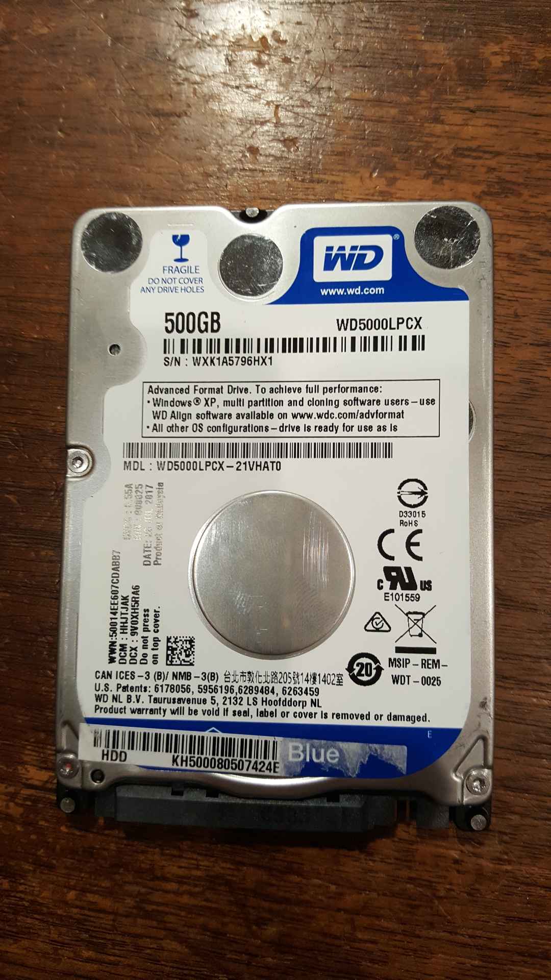 WD5000LPCX-21VHAT0 Western Digital - HDD donor, WXK1A5796HX1 - 125 USD ...
